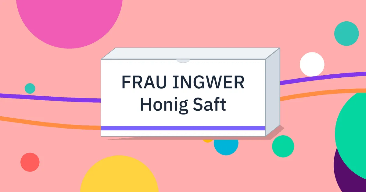 Symbolbild: Packung mit der Aufschrift FRAU INGWER Honig Saft (PZN 18718531) – Verfügbarkeit und Bezug in Apotheken in Frankfurt am Main