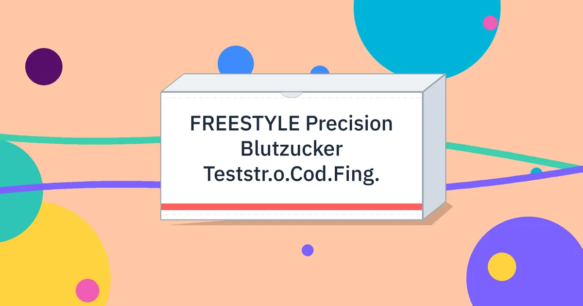 Symbolbild: Packung mit der Aufschrift FREESTYLE Precision Blutzucker Teststr.o.Cod.Fing. (PZN 19713317) – Verfügbarkeit und Bezug in Apotheken in Frankfurt am Main