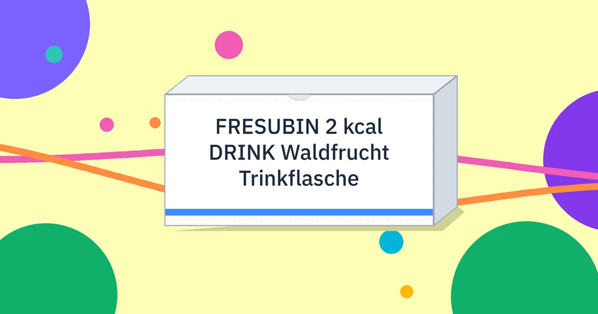 Symbolbild: Packung mit der Aufschrift FRESUBIN 2 kcal DRINK Waldfrucht Trinkflasche (PZN 18791717) – Verfügbarkeit und Bezug in Apotheken in Frankfurt am Main