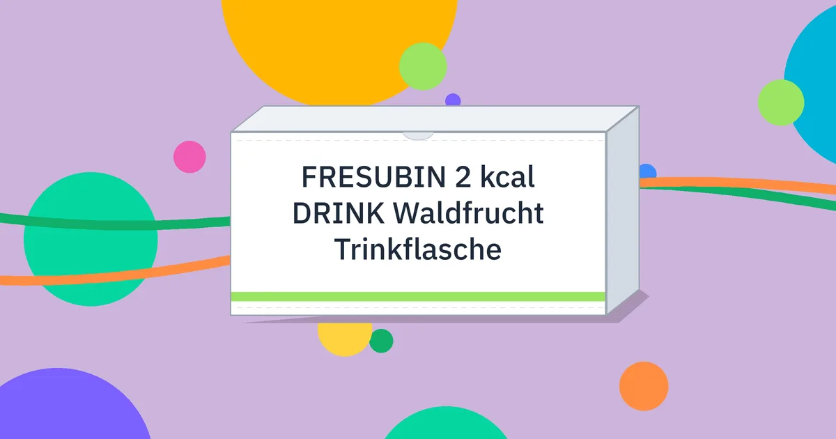 Symbolbild: Packung mit der Aufschrift FRESUBIN 2 kcal DRINK Waldfrucht Trinkflasche (PZN 18832540) – Verfügbarkeit und Bezug in Apotheken in Frankfurt am Main