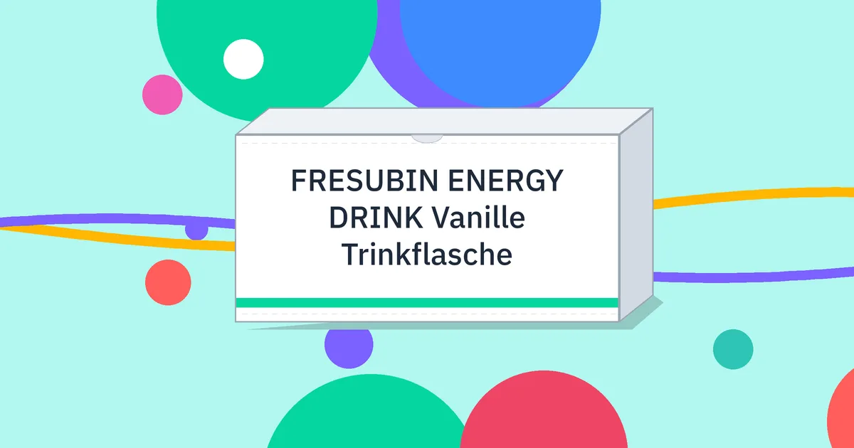 Symbolbild: Packung mit der Aufschrift FRESUBIN ENERGY DRINK Vanille Trinkflasche (PZN 19873618) – Verfügbarkeit und Bezug in Apotheken in Frankfurt am Main