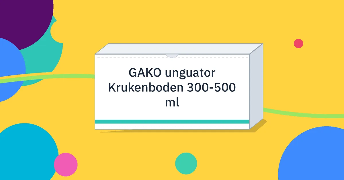 Symbolbild: Packung mit der Aufschrift GAKO unguator Krukenboden 300-500 ml (PZN 11603612) – Verfügbarkeit und Bezug in Apotheken in Frankfurt am Main