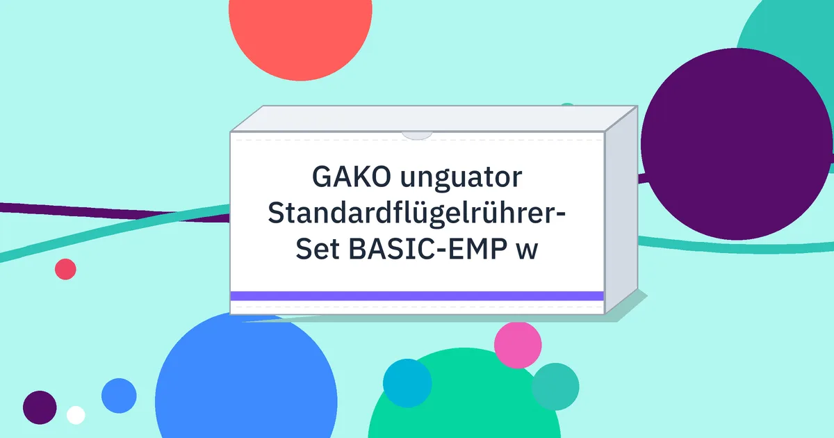 Symbolbild: Packung mit der Aufschrift GAKO unguator Standardflügelrührer-Set BASIC-EMP w (PZN 11603807) – Verfügbarkeit und Bezug in Apotheken in Frankfurt am Main