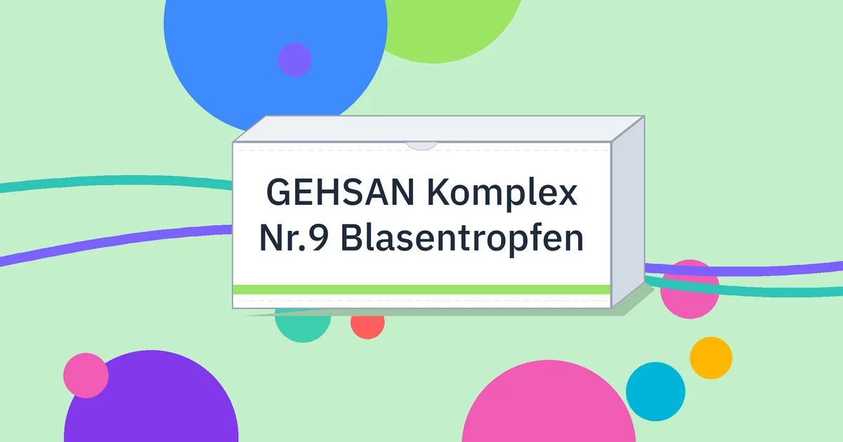 Symbolbild: Packung mit der Aufschrift GEHSAN Komplex Nr.9 Blasentropfen (PZN 03818445) – Verfügbarkeit und Bezug in Apotheken in Frankfurt am Main