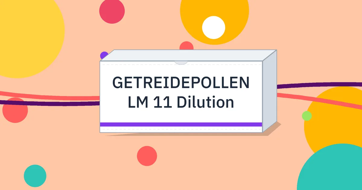 Symbolbild: Packung mit der Aufschrift GETREIDEPOLLEN LM 11 Dilution (PZN 12877613) – Verfügbarkeit und Bezug in Apotheken in Frankfurt am Main