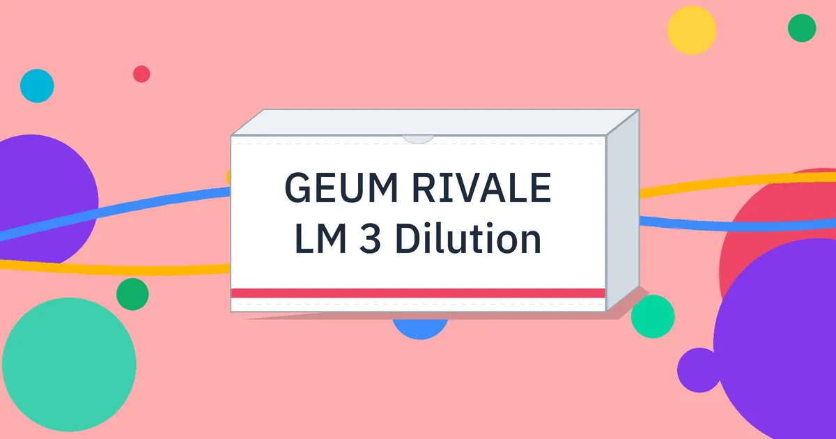 Symbolbild: Packung mit der Aufschrift GEUM RIVALE LM 3 Dilution (PZN 13542694) – Verfügbarkeit und Bezug in Apotheken in Frankfurt am Main