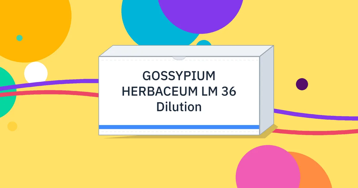 Symbolbild: Packung mit der Aufschrift GOSSYPIUM HERBACEUM LM 36 Dilution (PZN 13545818) – Verfügbarkeit und Bezug in Apotheken in Frankfurt am Main