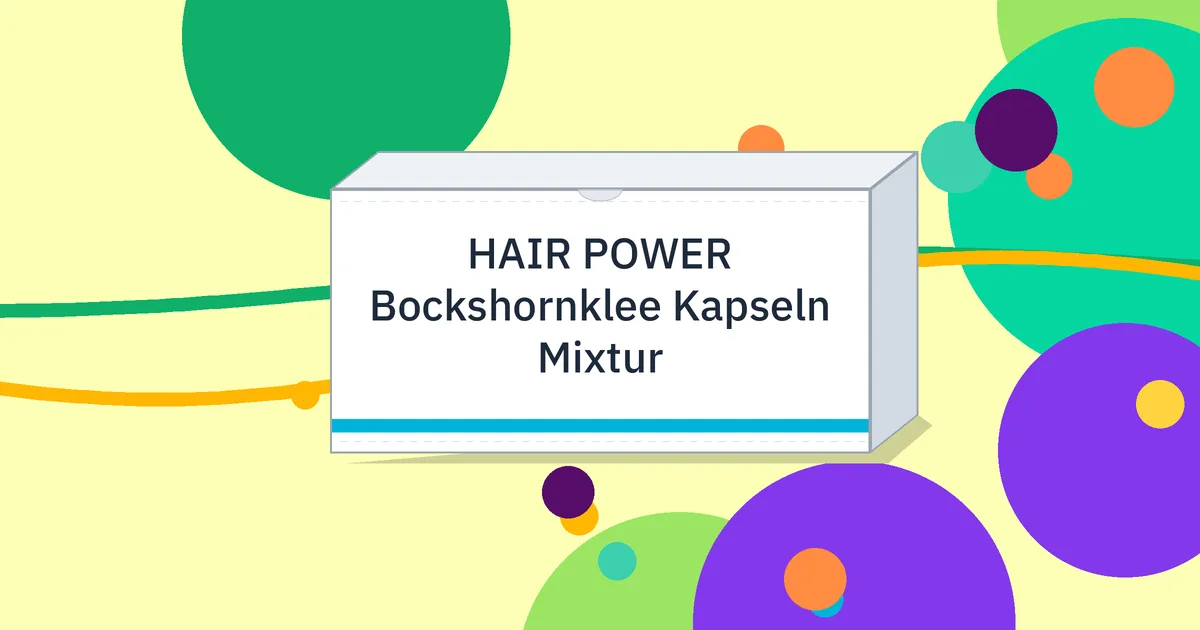 Symbolbild: Packung mit der Aufschrift HAIR POWER Bockshornklee Kapseln Mixtur (PZN 15242660) – Verfügbarkeit und Bezug in Apotheken in Frankfurt am Main