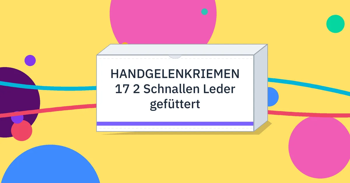 Symbolbild: Packung mit der Aufschrift HANDGELENKRIEMEN 17 2 Schnallen Leder gefüttert (PZN 04998107) – Verfügbarkeit und Bezug in Apotheken in Frankfurt am Main