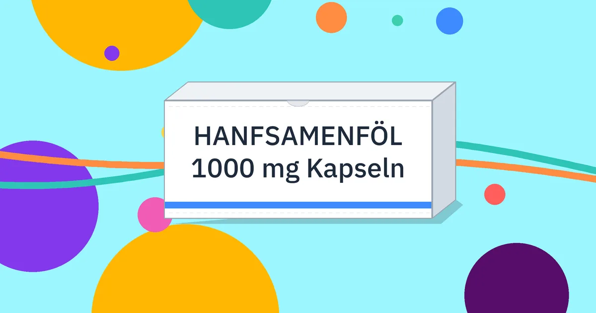 Symbolbild: Packung mit der Aufschrift HANFSAMENFÖL 1000 mg Kapseln (PZN 17255750) – Verfügbarkeit und Bezug in Apotheken in Frankfurt am Main