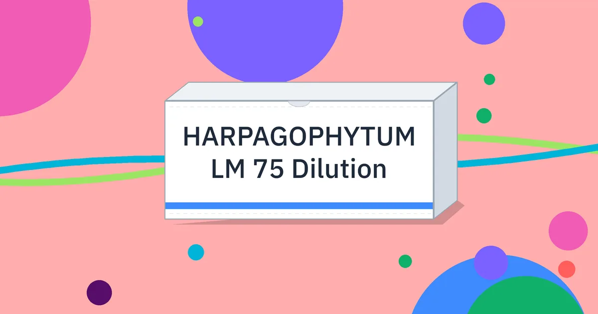Symbolbild: Packung mit der Aufschrift HARPAGOPHYTUM LM 75 Dilution (PZN 13550966) – Verfügbarkeit und Bezug in Apotheken in Frankfurt am Main