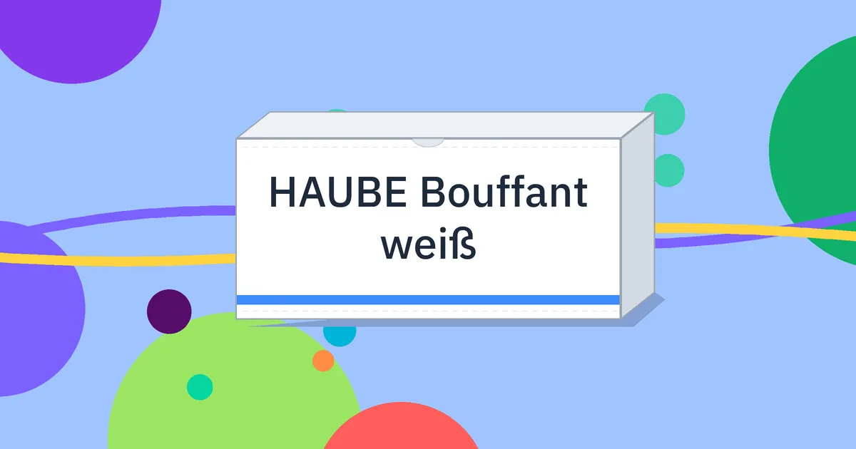 Symbolbild: Packung mit der Aufschrift HAUBE Bouffant weiß (PZN 08826254) – Verfügbarkeit und Bezug in Apotheken in Frankfurt am Main