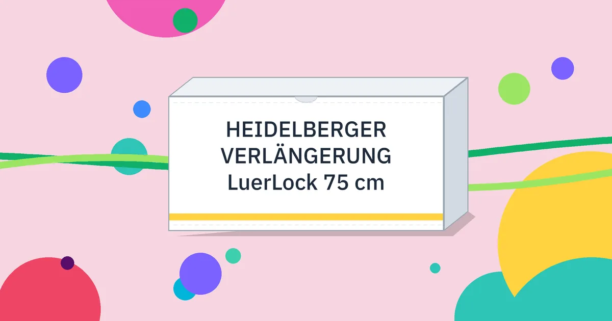 Symbolbild: Packung mit der Aufschrift HEIDELBERGER VERLÄNGERUNG LuerLock 75 cm (PZN 09042715) – Verfügbarkeit und Bezug in Apotheken in Frankfurt am Main