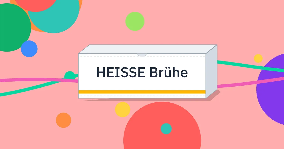 Symbolbild: Packung mit der Aufschrift HEISSE Brühe (PZN 04760765) – Verfügbarkeit und Bezug in Apotheken in Frankfurt am Main