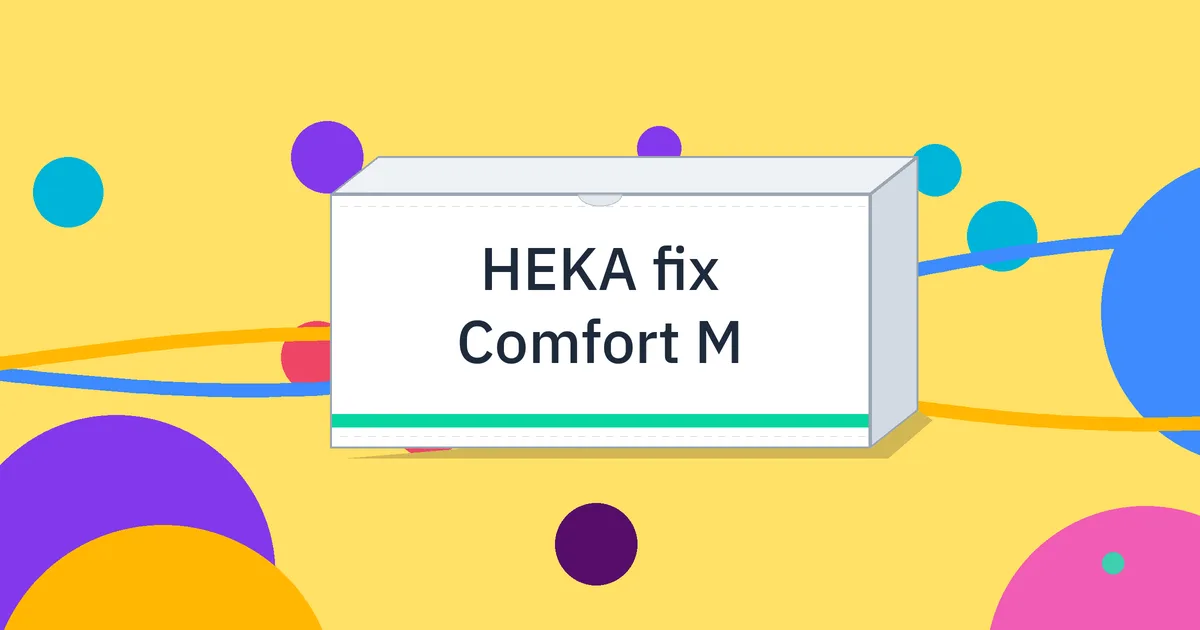 Symbolbild: Packung mit der Aufschrift HEKA fix Comfort M (PZN 16005991) – Verfügbarkeit und Bezug in Apotheken in Frankfurt am Main