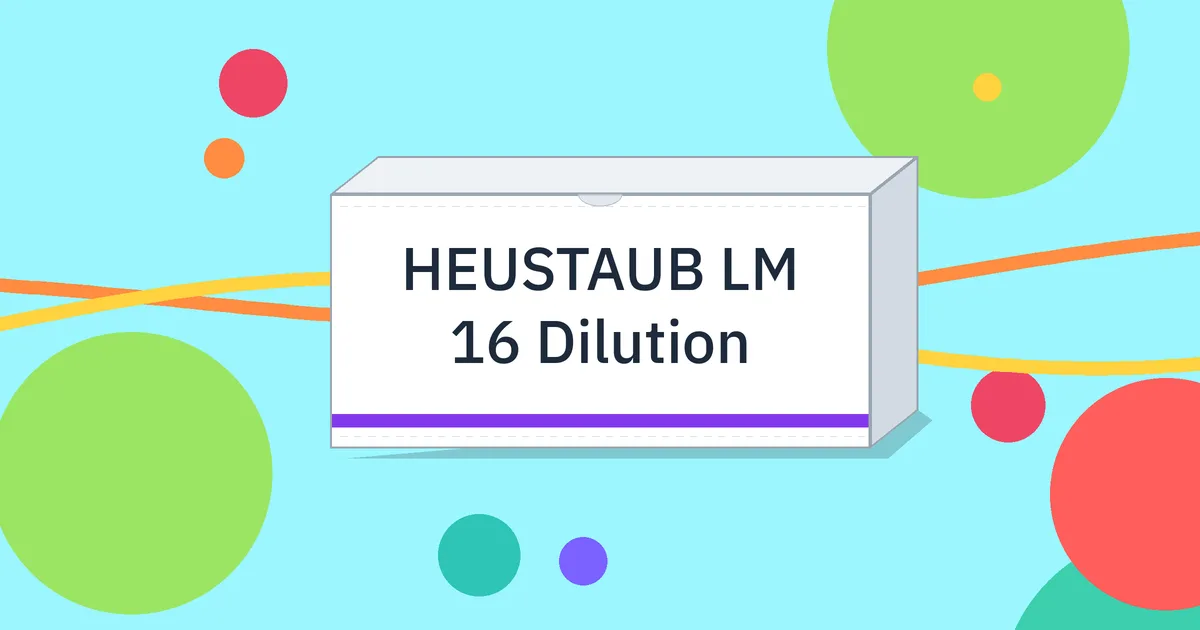 Symbolbild: Packung mit der Aufschrift HEUSTAUB LM 16 Dilution (PZN 12888396) – Verfügbarkeit und Bezug in Apotheken in Frankfurt am Main
