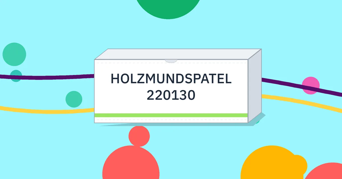 Symbolbild: Packung mit der Aufschrift HOLZMUNDSPATEL 220130 (PZN 07305760) – Verfügbarkeit und Bezug in Apotheken in Frankfurt am Main
