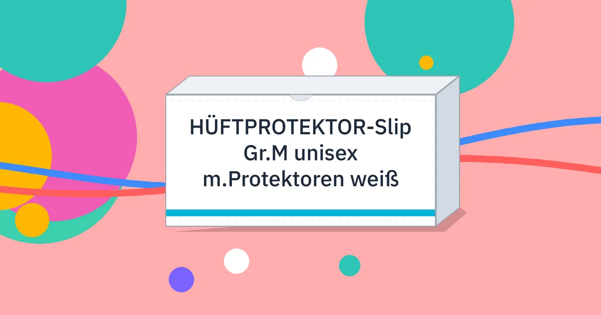 Symbolbild: Packung mit der Aufschrift HÜFTPROTEKTOR-Slip Gr.M unisex m.Protektoren weiß (PZN 14268054) – Verfügbarkeit und Bezug in Apotheken in Frankfurt am Main