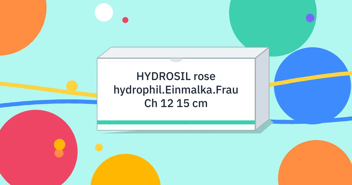 Symbolbild: Packung mit der Aufschrift HYDROSIL rose hydrophil.Einmalka.Frau Ch 12 15 cm (PZN 11096718) – Verfügbarkeit und Bezug in Apotheken in Frankfurt am Main