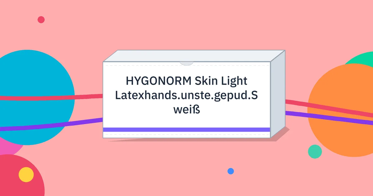 Symbolbild: Packung mit der Aufschrift HYGONORM Skin Light Latexhands.unste.gepud.S weiß (PZN 20772354) – Verfügbarkeit und Bezug in Apotheken in Frankfurt am Main