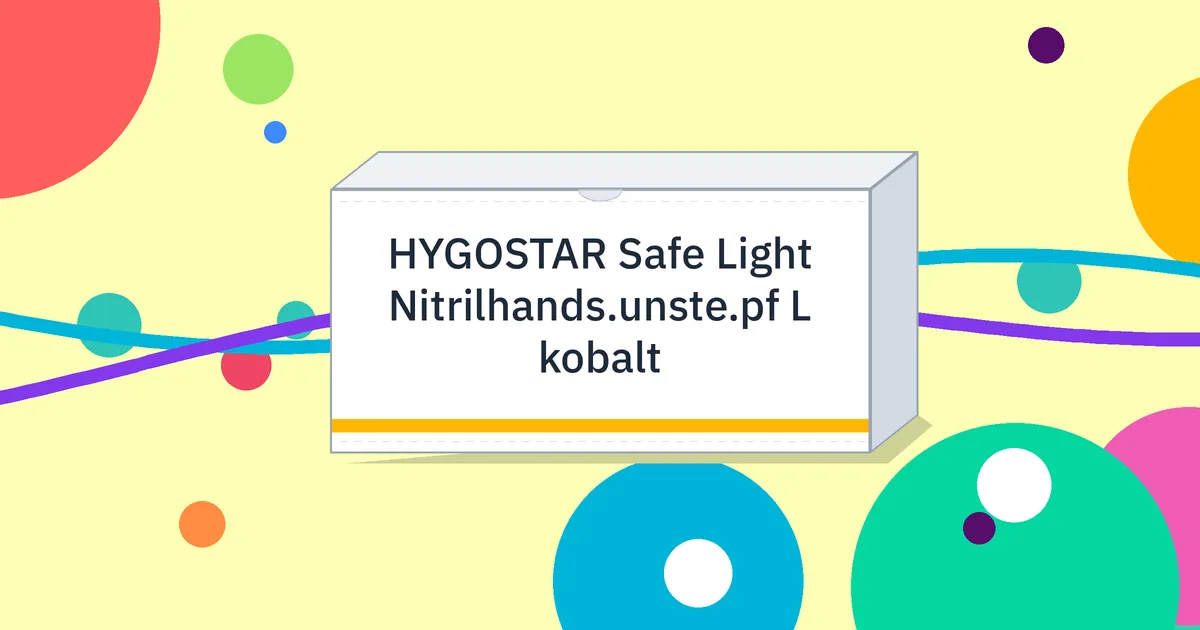 Symbolbild: Packung mit der Aufschrift HYGOSTAR Safe Light Nitrilhands.unste.pf L kobalt (PZN 20773974) – Verfügbarkeit und Bezug in Apotheken in Frankfurt am Main