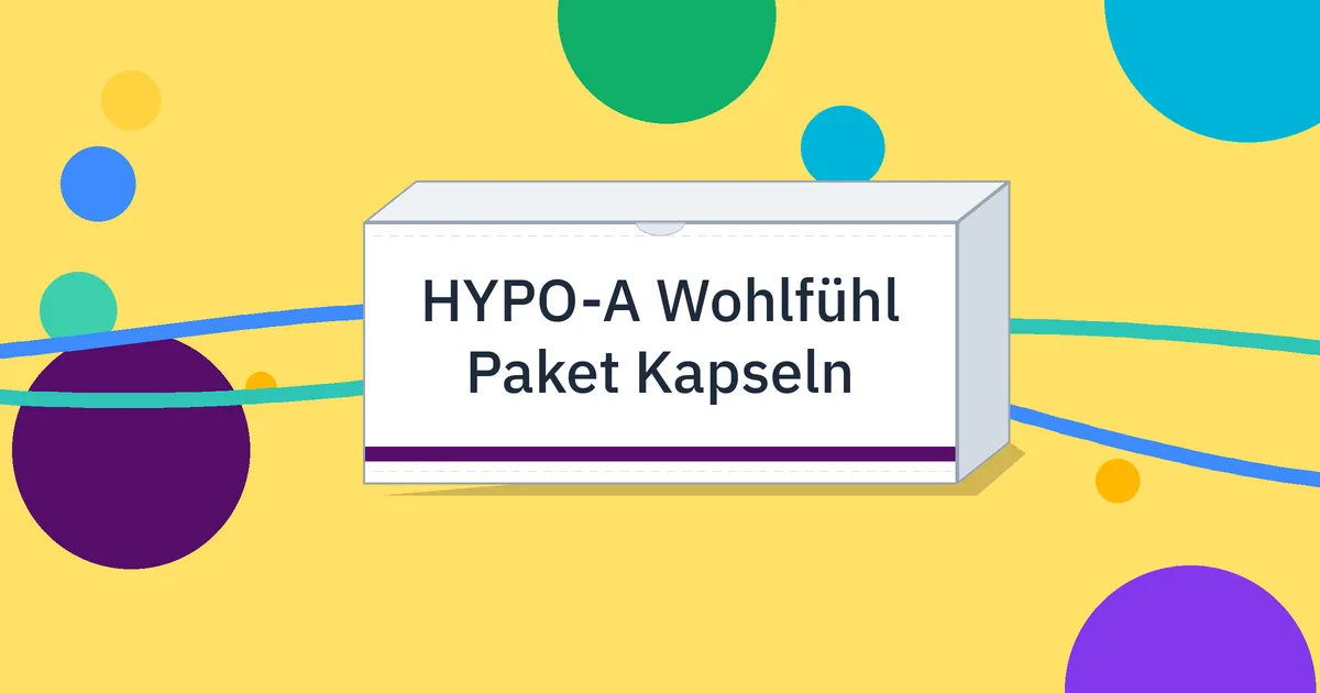 Symbolbild: Packung mit der Aufschrift HYPO-A Wohlfühl Paket Kapseln (PZN 02920041) – Verfügbarkeit und Bezug in Apotheken in Frankfurt am Main