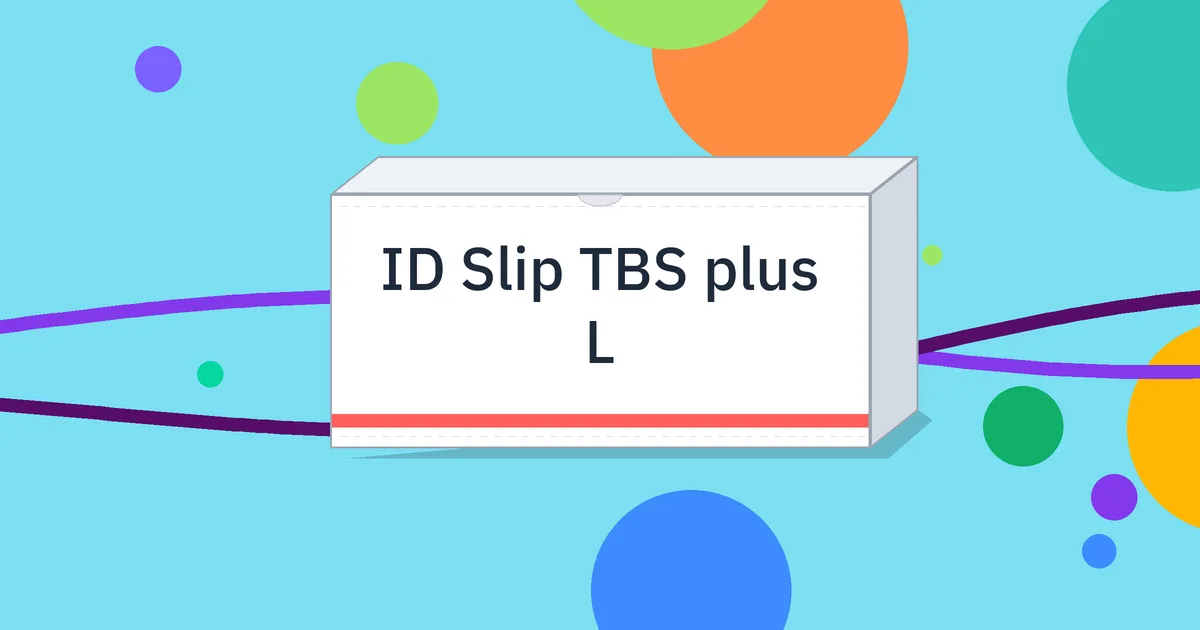 Symbolbild: Packung mit der Aufschrift ID Slip TBS plus L (PZN 16626635) – Verfügbarkeit und Bezug in Apotheken in Frankfurt am Main