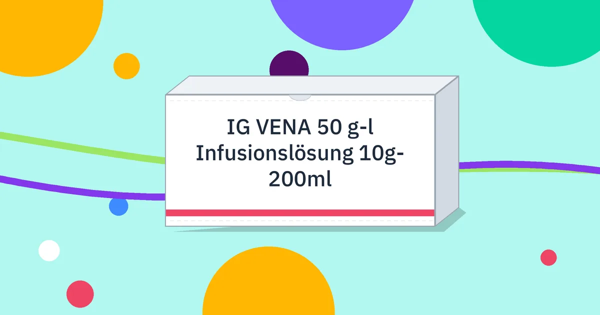 Symbolbild: Packung mit der Aufschrift IG VENA 50 g-l Infusionslösung 10g-200ml (PZN 17977584) – Verfügbarkeit und Bezug in Apotheken in Frankfurt am Main