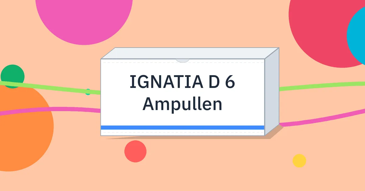 Symbolbild: Packung mit der Aufschrift IGNATIA D 6 Ampullen (PZN 11706565) – Verfügbarkeit und Bezug in Apotheken in Frankfurt am Main