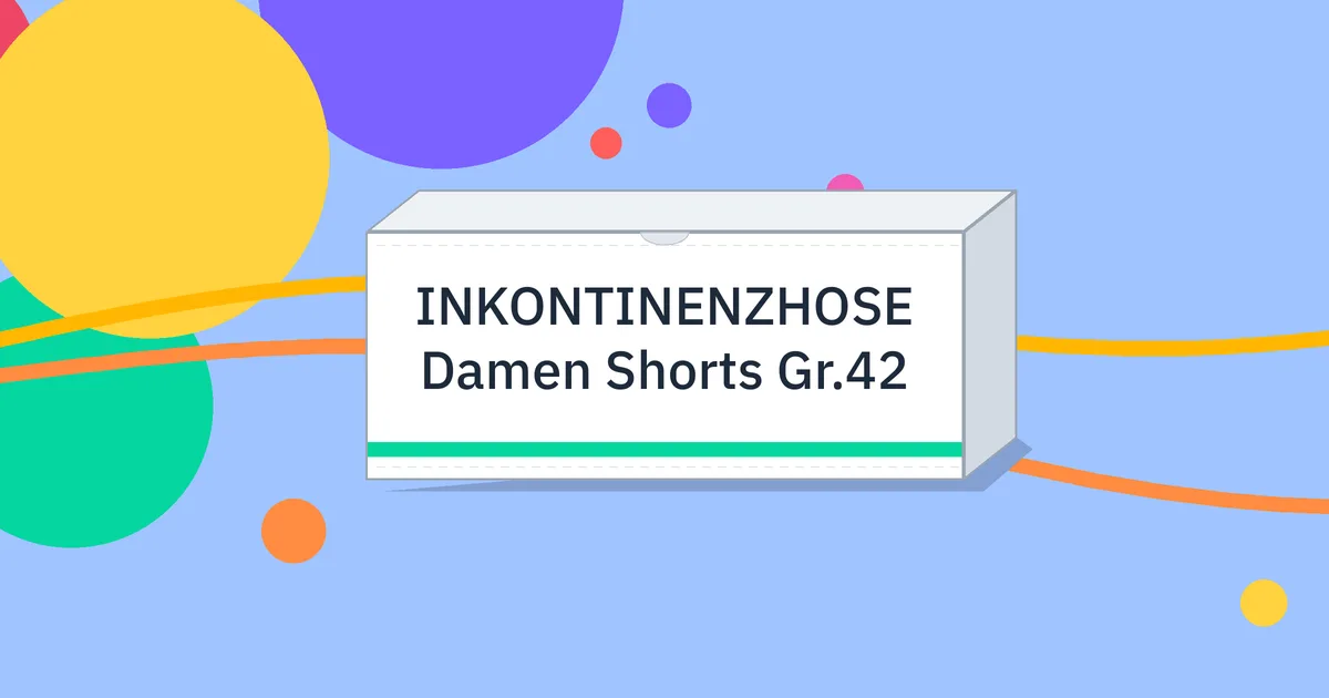 Symbolbild: Packung mit der Aufschrift INKONTINENZHOSE Damen Shorts Gr.42 (PZN 02450078) – Verfügbarkeit und Bezug in Apotheken in Frankfurt am Main