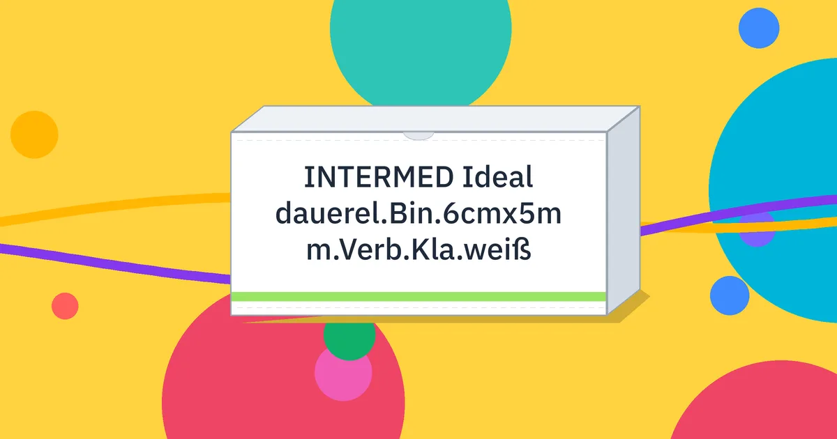 Symbolbild: Packung mit der Aufschrift INTERMED Ideal dauerel.Bin.6cmx5m m.Verb.Kla.weiß (PZN 17545011) – Verfügbarkeit und Bezug in Apotheken in Frankfurt am Main