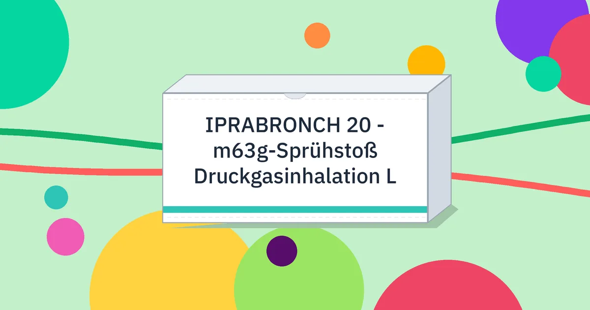 Symbolbild: Packung mit der Aufschrift IPRABRONCH 20 -m63g-Sprühstoß Druckgasinhalation L (PZN 15586715) – Verfügbarkeit und Bezug in Apotheken in Frankfurt am Main