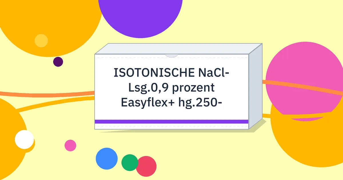 Symbolbild: Packung mit der Aufschrift ISOTONISCHE NaCl-Lsg.0,9 prozent Easyflex+ hg.250- (PZN 06918957) – Verfügbarkeit und Bezug in Apotheken in Frankfurt am Main