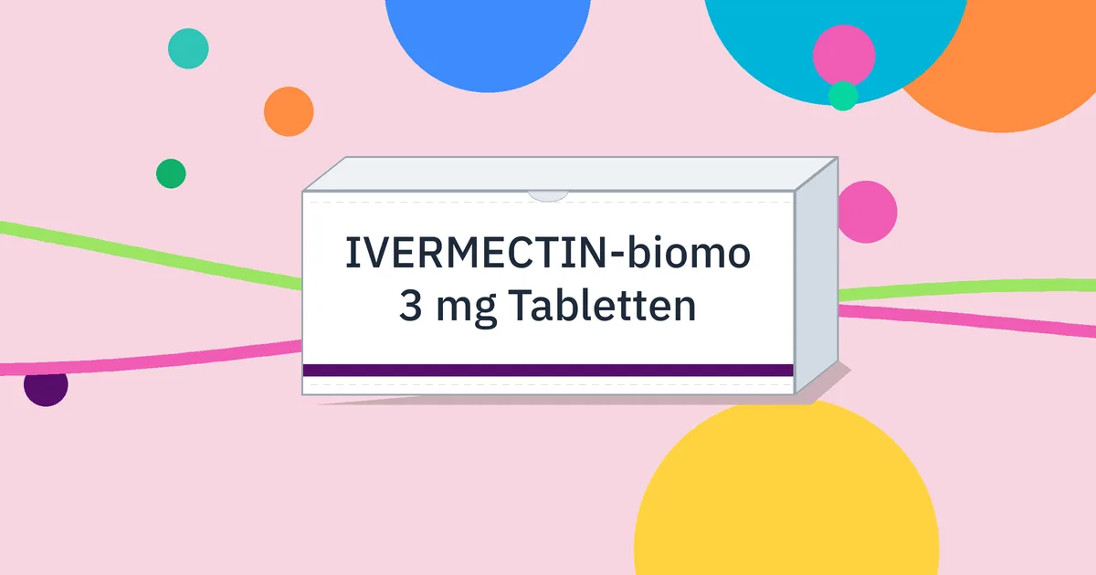 Symbolbild: Packung mit der Aufschrift IVERMECTIN-biomo 3 mg Tabletten (PZN 20316691) – Verfügbarkeit und Bezug in Apotheken in Frankfurt am Main