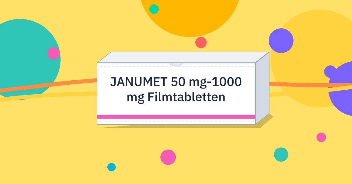 Symbolbild: Packung mit der Aufschrift JANUMET 50 mg-1000 mg Filmtabletten (PZN 18822398) – Verfügbarkeit und Bezug in Apotheken in Frankfurt am Main