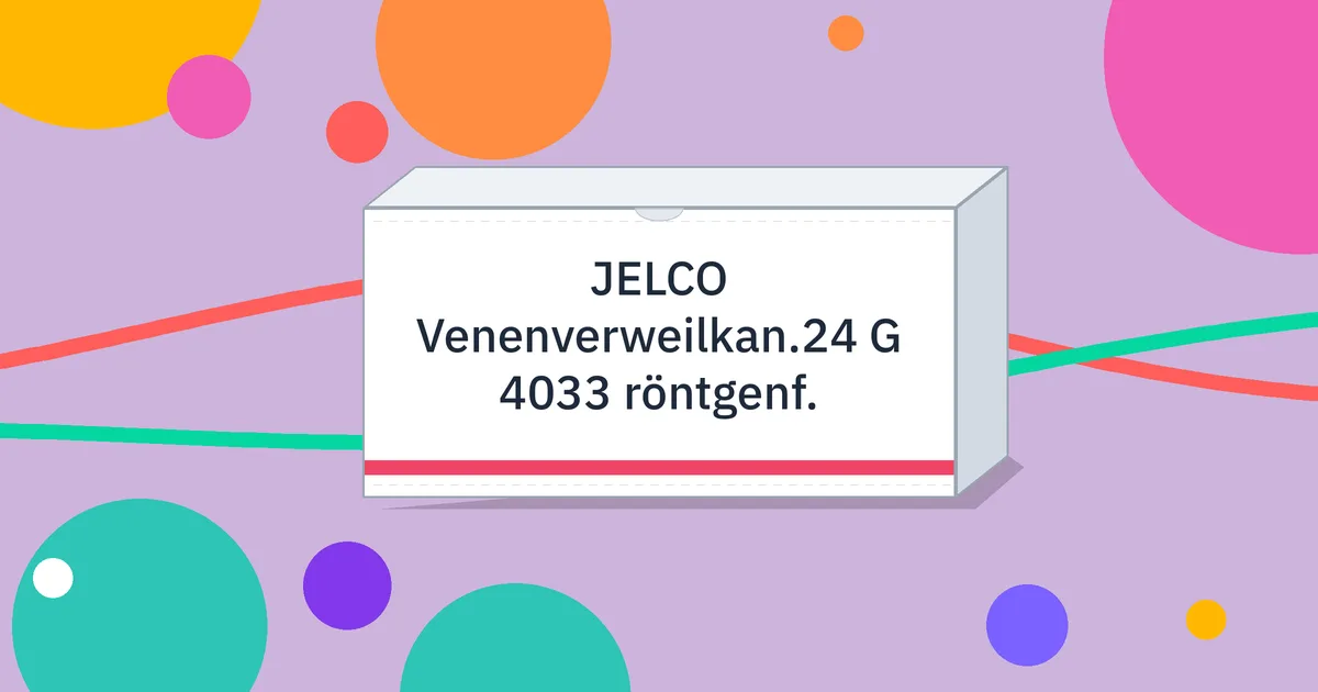 Symbolbild: Packung mit der Aufschrift JELCO Venenverweilkan.24 G 4033 röntgenf. (PZN 02917369) – Verfügbarkeit und Bezug in Apotheken in Frankfurt am Main