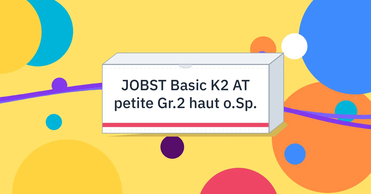 Symbolbild: Packung mit der Aufschrift JOBST Basic K2 AT petite Gr.2 haut o.Sp. (PZN 11249642) – Verfügbarkeit und Bezug in Apotheken in Frankfurt am Main