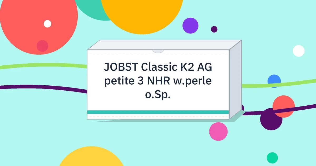 Symbolbild: Packung mit der Aufschrift JOBST Classic K2 AG petite 3 NHR w.perle o.Sp. (PZN 10728085) – Verfügbarkeit und Bezug in Apotheken in Frankfurt am Main