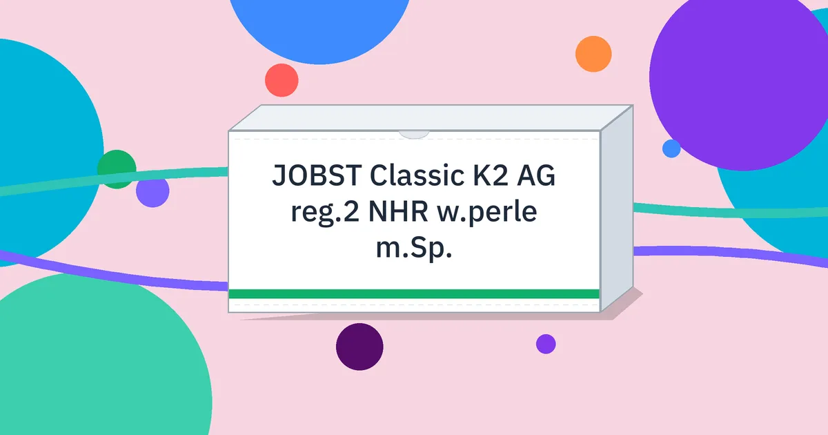 Symbolbild: Packung mit der Aufschrift JOBST Classic K2 AG reg.2 NHR w.perle m.Sp. (PZN 10727370) – Verfügbarkeit und Bezug in Apotheken in Frankfurt am Main