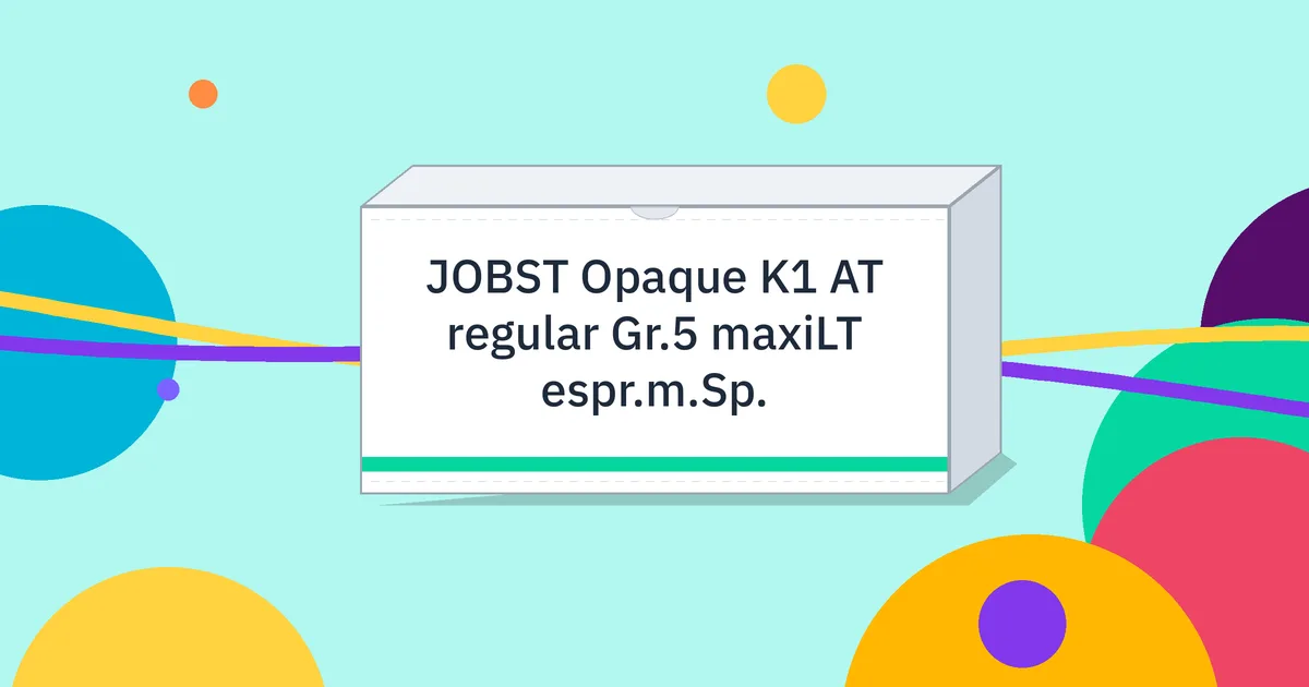 Symbolbild: Packung mit der Aufschrift JOBST Opaque K1 AT regular Gr.5 maxiLT espr.m.Sp. (PZN 16275503) – Verfügbarkeit und Bezug in Apotheken in Frankfurt am Main
