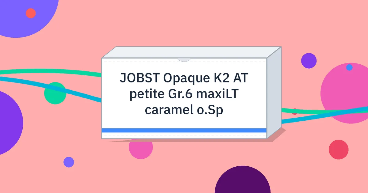 Symbolbild: Packung mit der Aufschrift JOBST Opaque K2 AT petite Gr.6 maxiLT caramel o.Sp (PZN 13119139) – Verfügbarkeit und Bezug in Apotheken in Frankfurt am Main