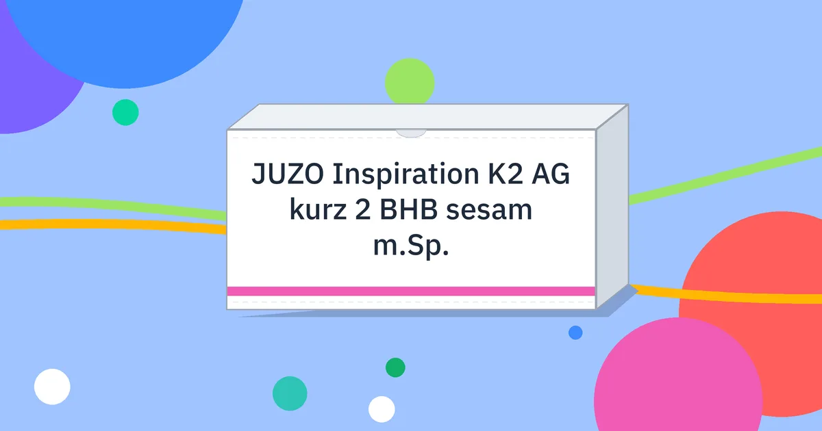 Symbolbild: Packung mit der Aufschrift JUZO Inspiration K2 AG kurz 2 BHB sesam m.Sp. (PZN 14834074) – Verfügbarkeit und Bezug in Apotheken in Frankfurt am Main