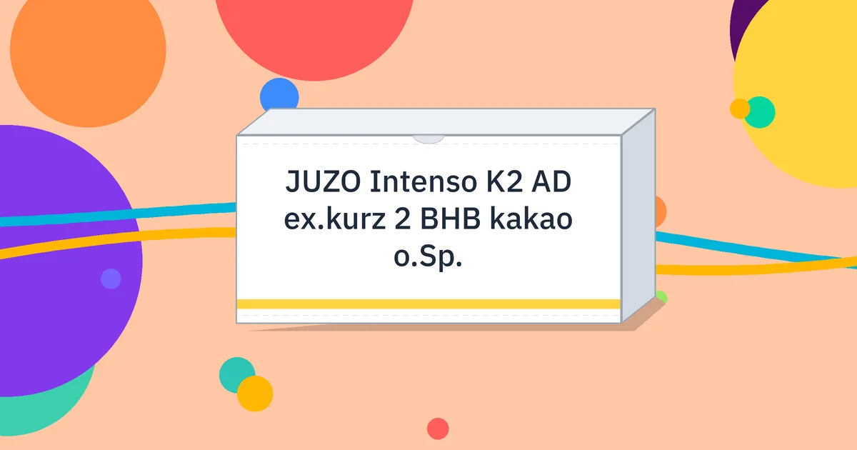 Symbolbild: Packung mit der Aufschrift JUZO Intenso K2 AD ex.kurz 2 BHB kakao o.Sp. (PZN 18625893) – Verfügbarkeit und Bezug in Apotheken in Frankfurt am Main