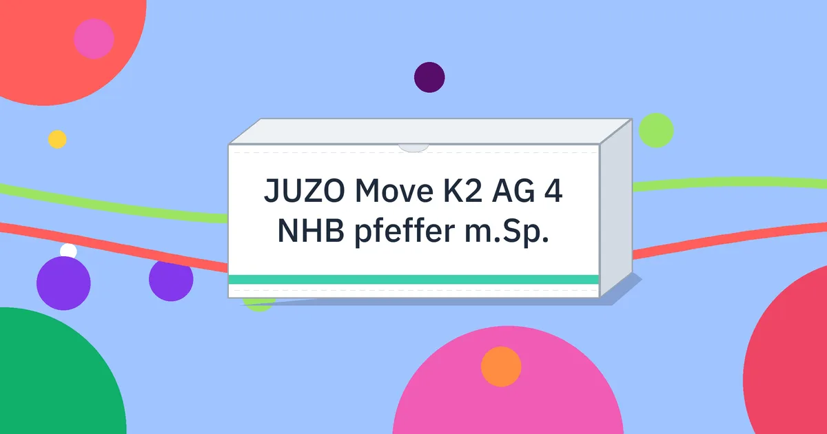 Symbolbild: Packung mit der Aufschrift JUZO Move K2 AG 4 NHB pfeffer m.Sp. (PZN 16636987) – Verfügbarkeit und Bezug in Apotheken in Frankfurt am Main