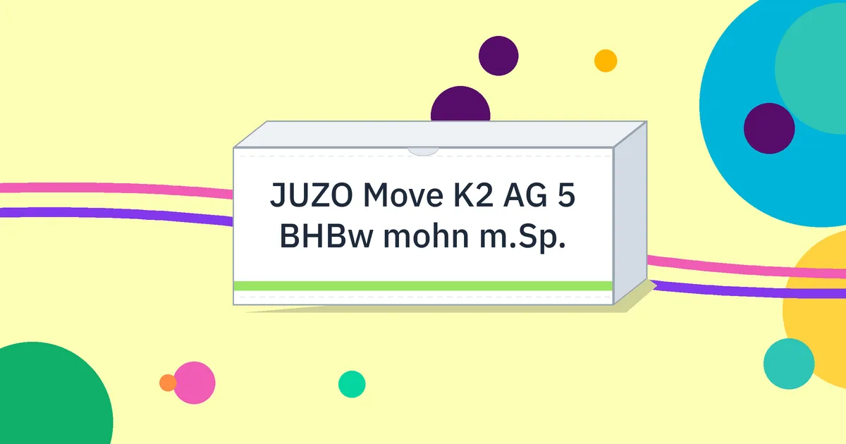 Symbolbild: Packung mit der Aufschrift JUZO Move K2 AG 5 BHBw mohn m.Sp. (PZN 18556092) – Verfügbarkeit und Bezug in Apotheken in Frankfurt am Main
