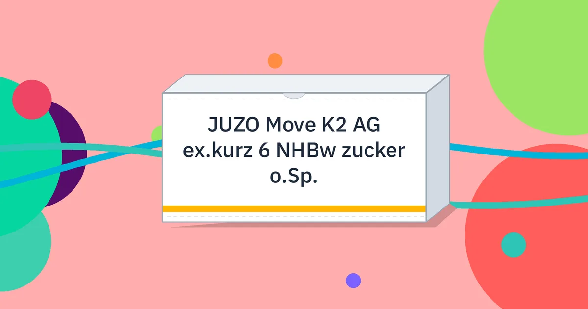 Symbolbild: Packung mit der Aufschrift JUZO Move K2 AG ex.kurz 6 NHBw zucker o.Sp. (PZN 18532938) – Verfügbarkeit und Bezug in Apotheken in Frankfurt am Main