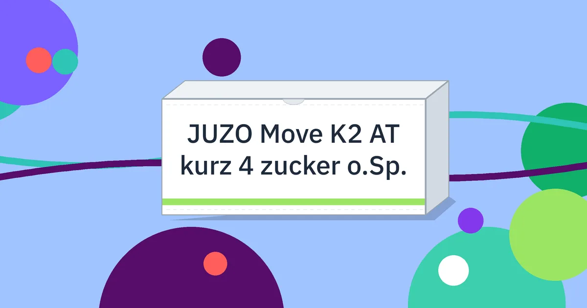 Symbolbild: Packung mit der Aufschrift JUZO Move K2 AT kurz 4 zucker o.Sp. (PZN 20675160) – Verfügbarkeit und Bezug in Apotheken in Frankfurt am Main