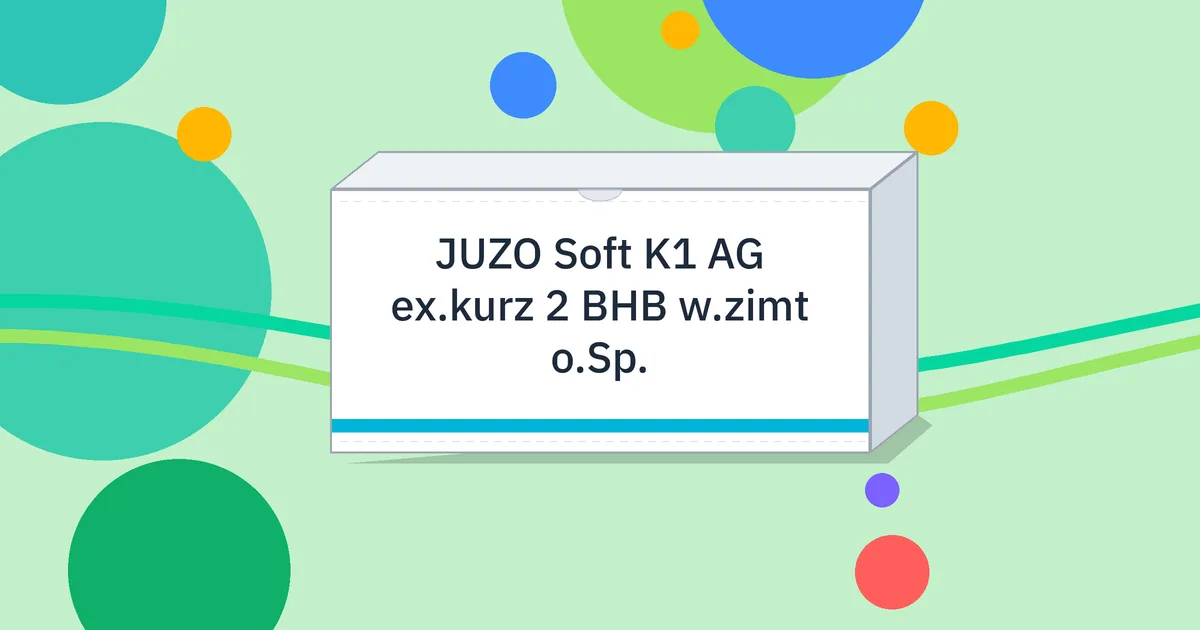 Symbolbild: Packung mit der Aufschrift JUZO Soft K1 AG ex.kurz 2 BHB w.zimt o.Sp. (PZN 14839976) – Verfügbarkeit und Bezug in Apotheken in Frankfurt am Main