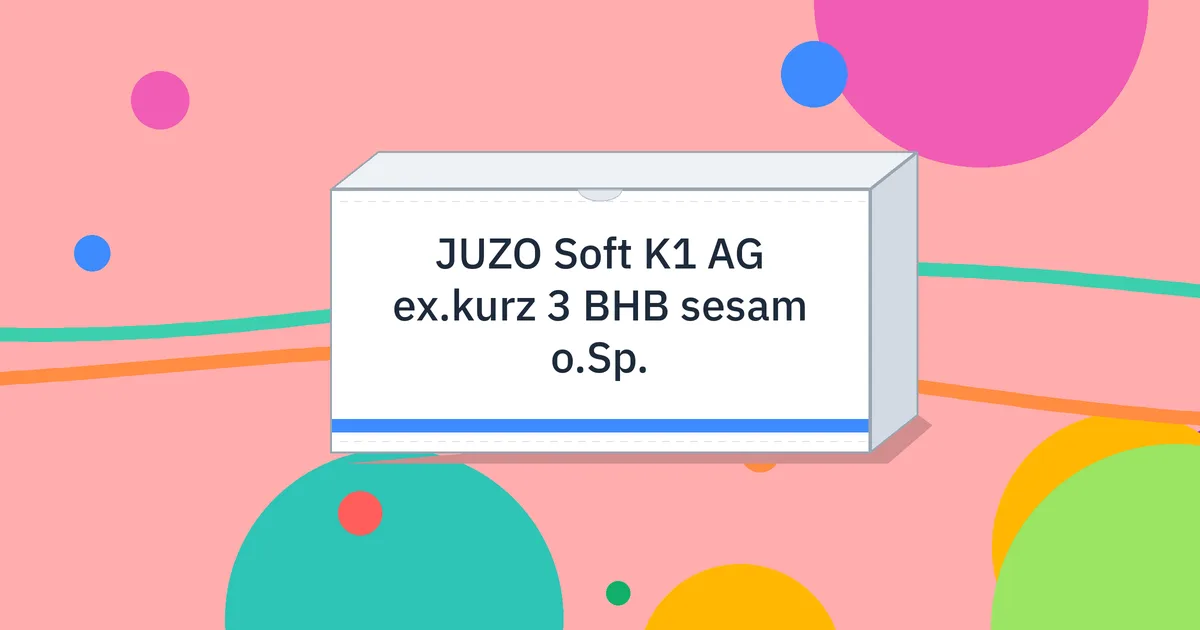Symbolbild: Packung mit der Aufschrift JUZO Soft K1 AG ex.kurz 3 BHB sesam o.Sp. (PZN 14824124) – Verfügbarkeit und Bezug in Apotheken in Frankfurt am Main