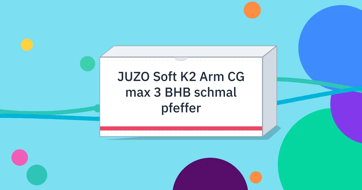 Symbolbild: Packung mit der Aufschrift JUZO Soft K2 Arm CG max 3 BHB schmal pfeffer (PZN 15513099) – Verfügbarkeit und Bezug in Apotheken in Frankfurt am Main